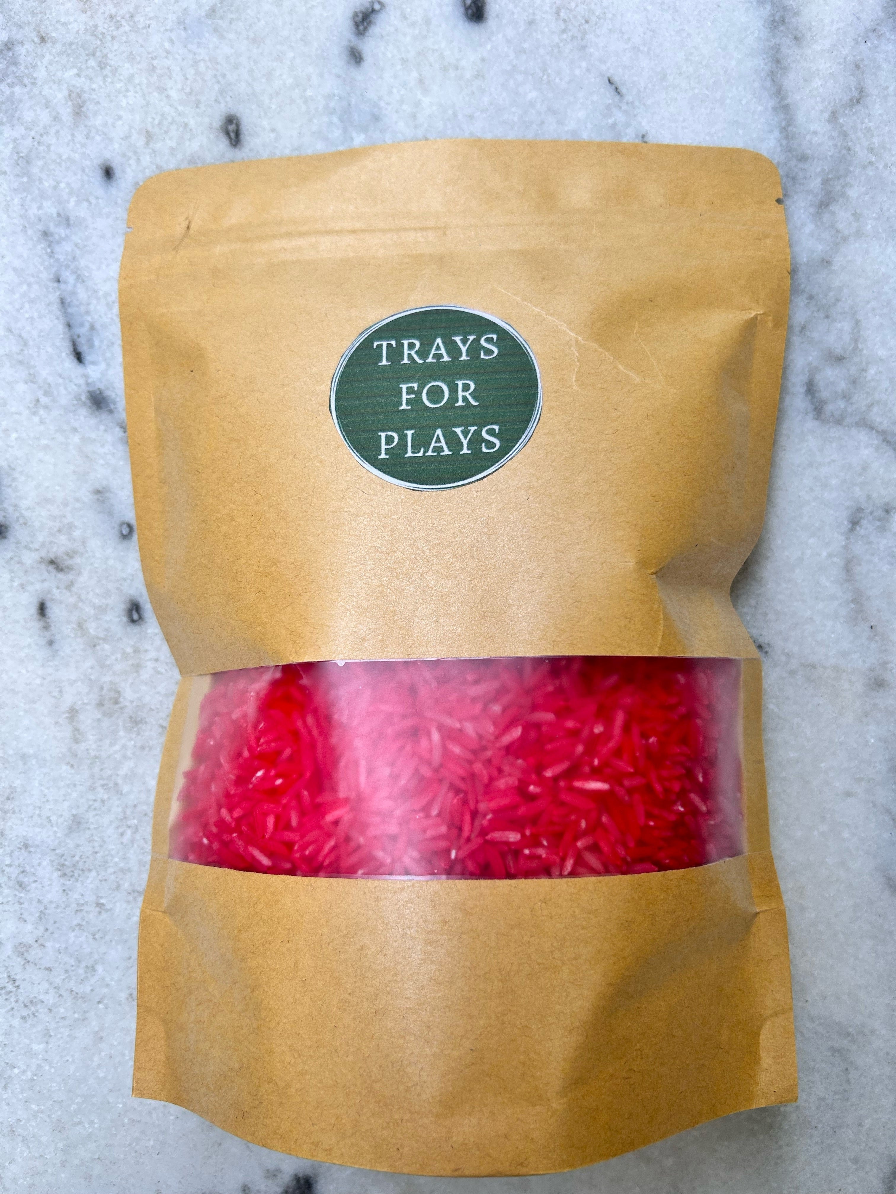 Coloured Sensory Rice – traysforplays
